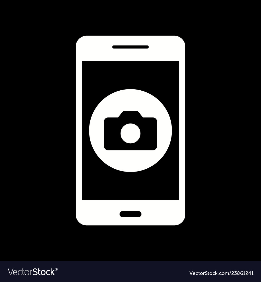 Camera mobile application icon Royalty Free Vector Image