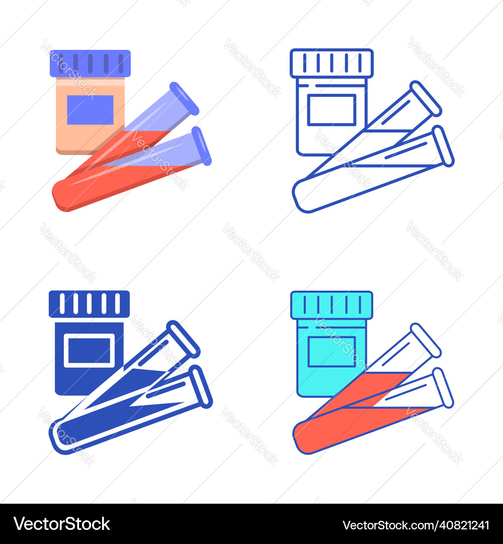 Clinical tests icon set in flat and line style Vector Image
