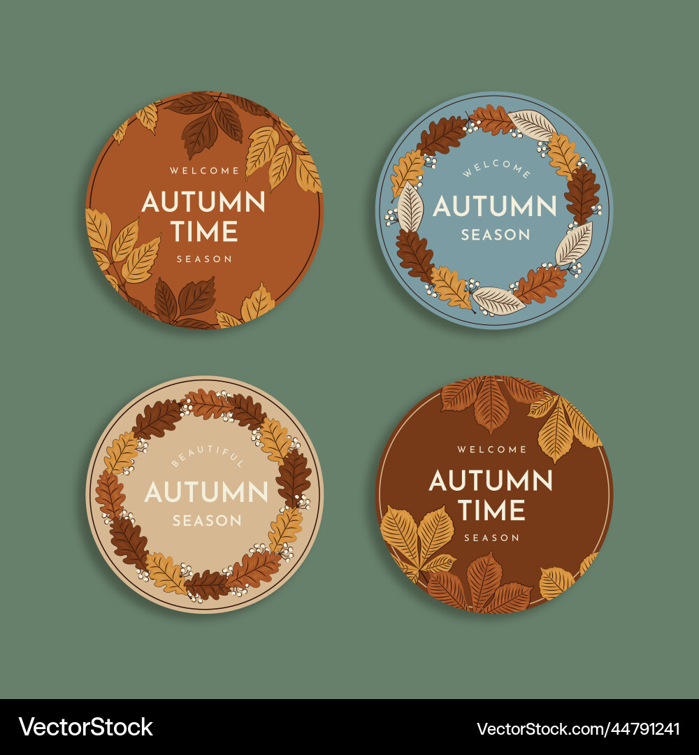 Collection vintage autumn badge design Royalty Free Vector