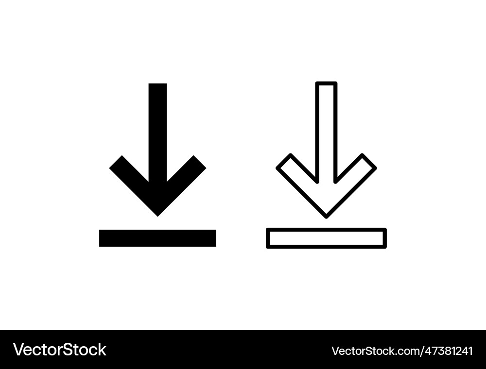 Download icon set download icon Royalty Free Vector Image