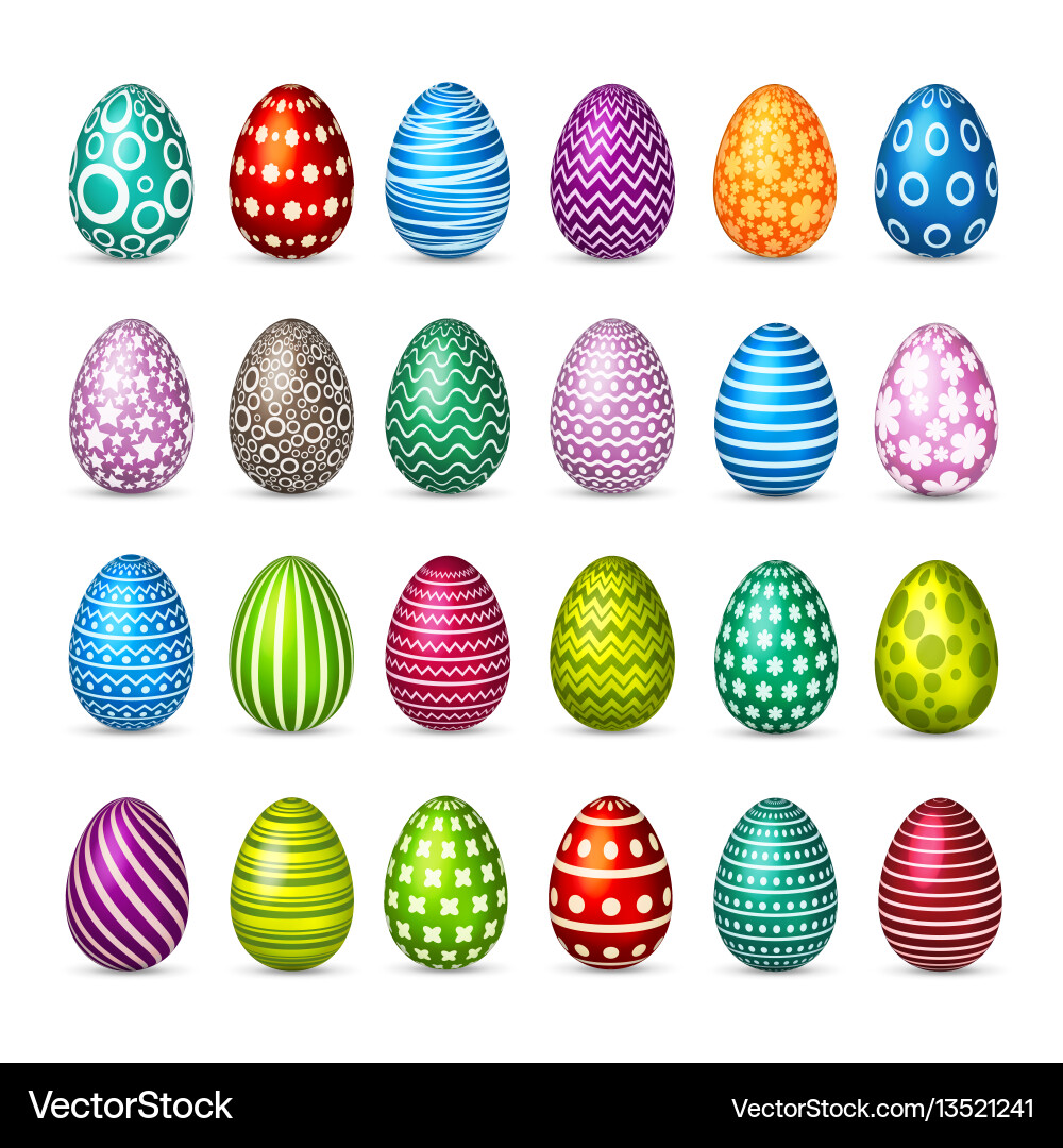 Easter eggs set spring holidays in april gift Vector Image