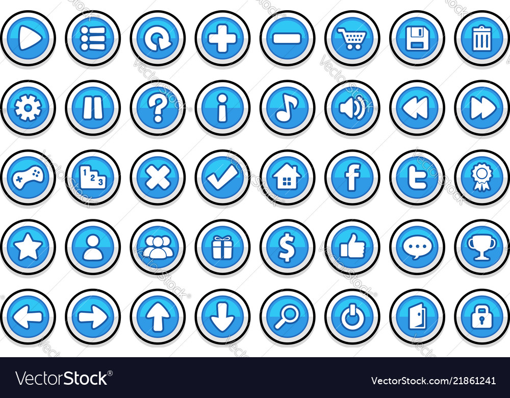 Game button templates Royalty Free Vector Image