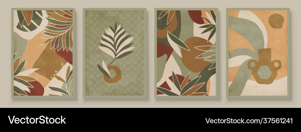 Green abstract botanical organic art Royalty Free Vector