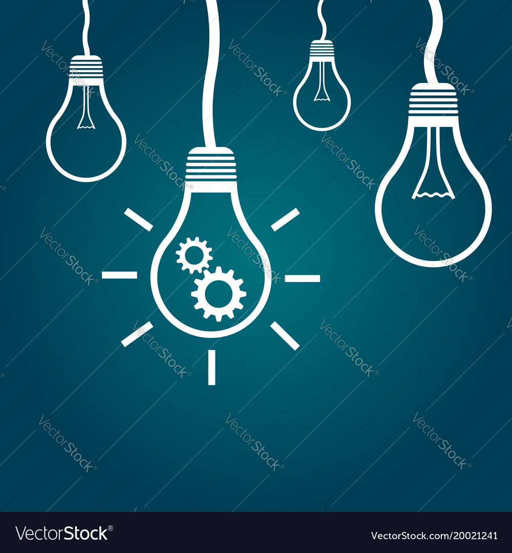 Light bulb idea flat Royalty Free Vector Image
