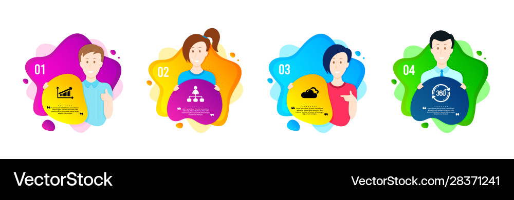 Management cloudy weather and chart icons set Vector Image
