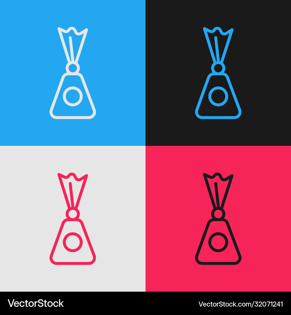 Pop art line candy icon isolated on color Vector Image
