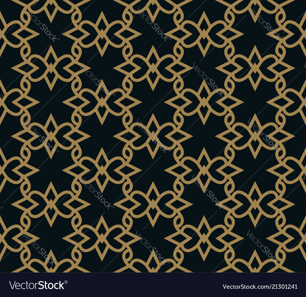 Seamless pattern of intersecting thin gold lines Vector Image