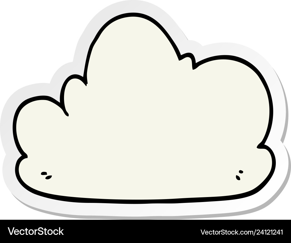 Sticker of a cartoon cloud Royalty Free Vector Image