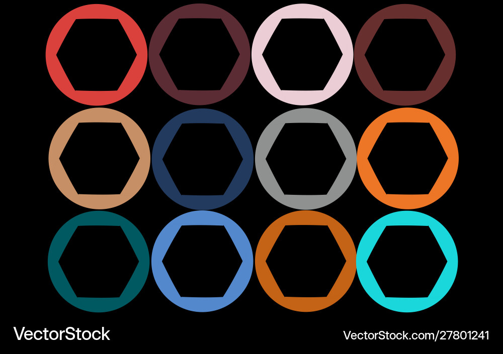 Twelve colorful bright motley circles Royalty Free Vector