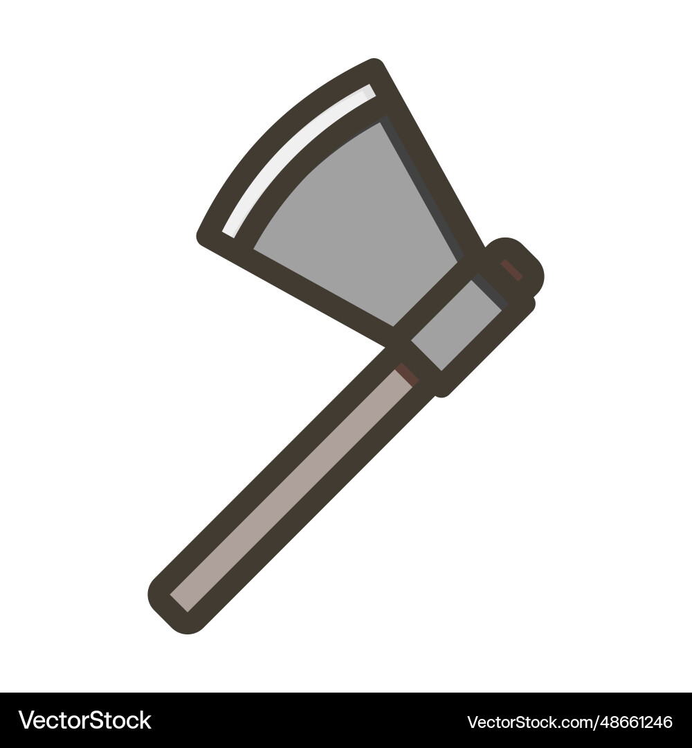 Axe thick line filled colors icon for personal Vector Image