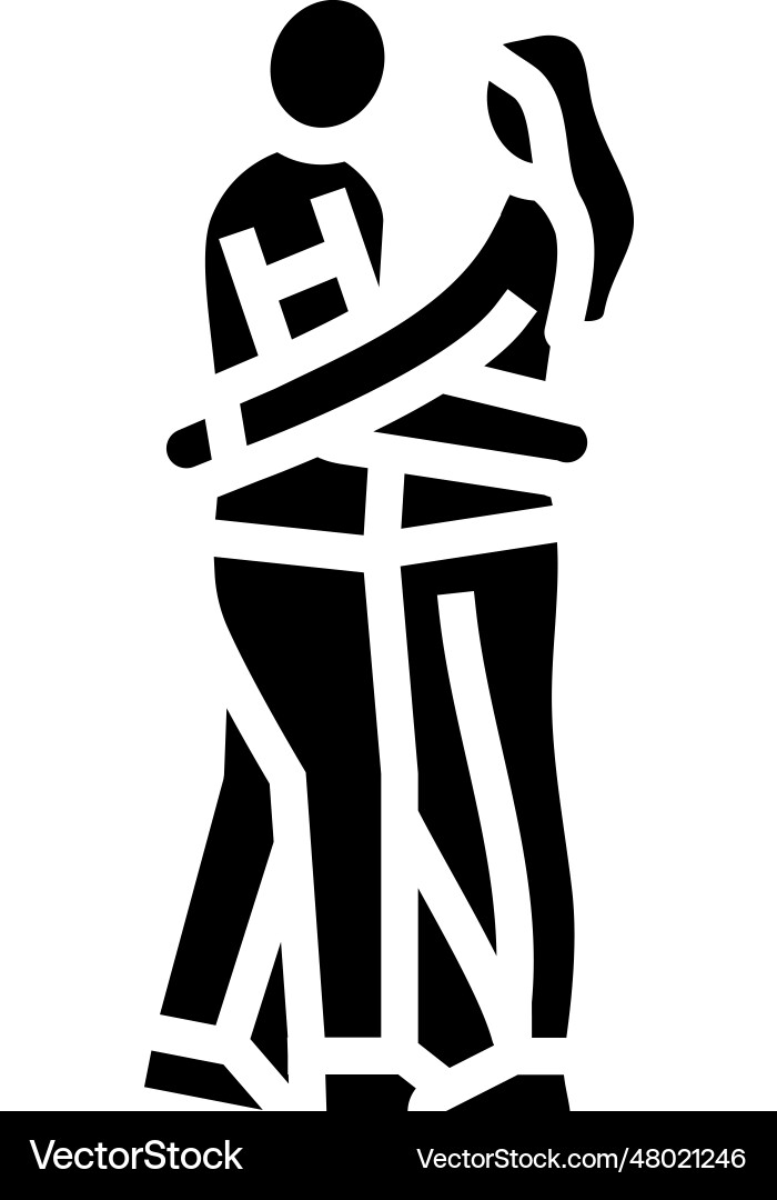 Couple embracing love glyph icon Royalty Free Vector Image