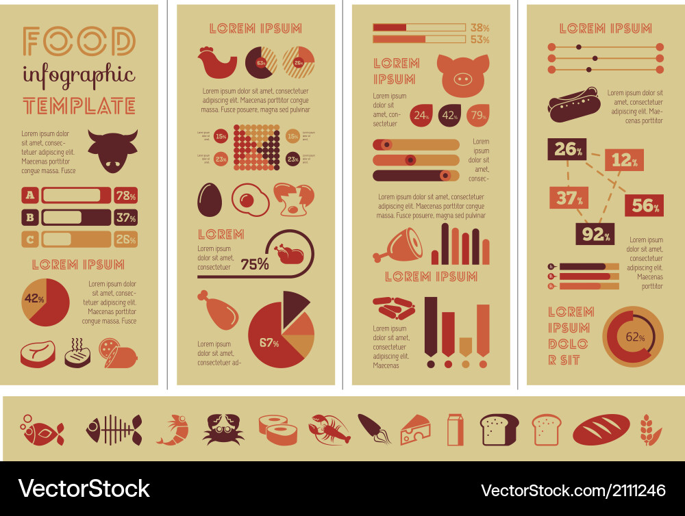 Food infographic template Royalty Free Vector Image