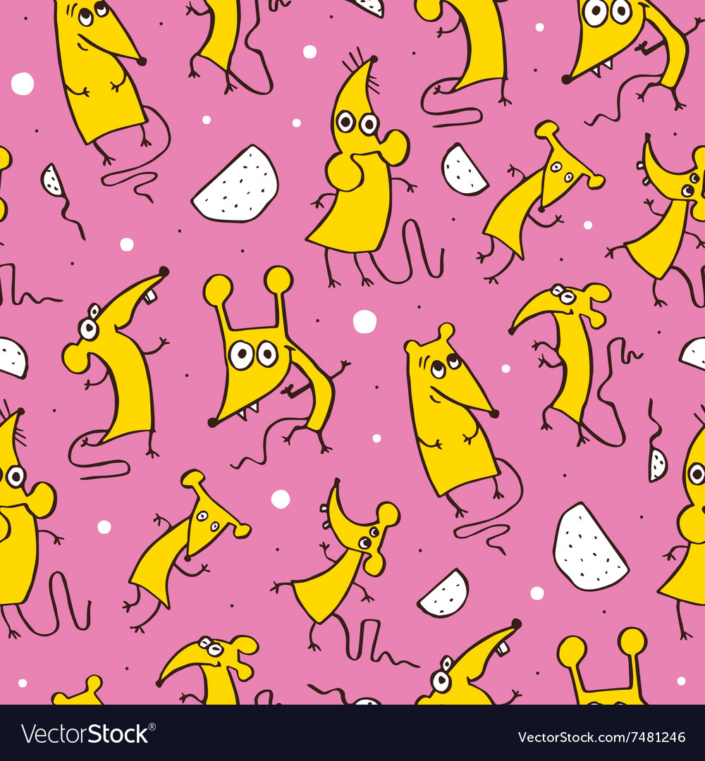 Funny rat seamless pattern Royalty Free Vector Image