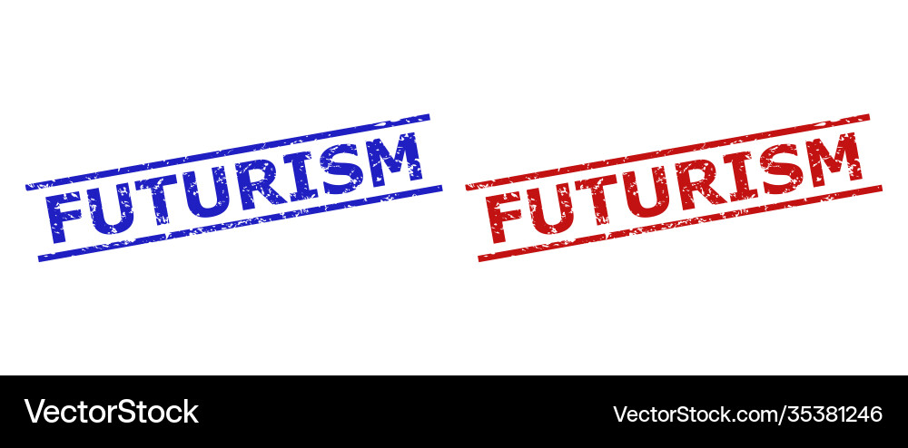 Futurism stamps with grunged surface and parallel Vector Image