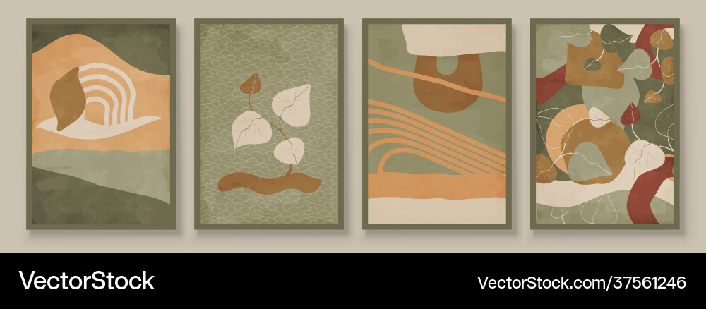 Green abstract botanical organic art Royalty Free Vector