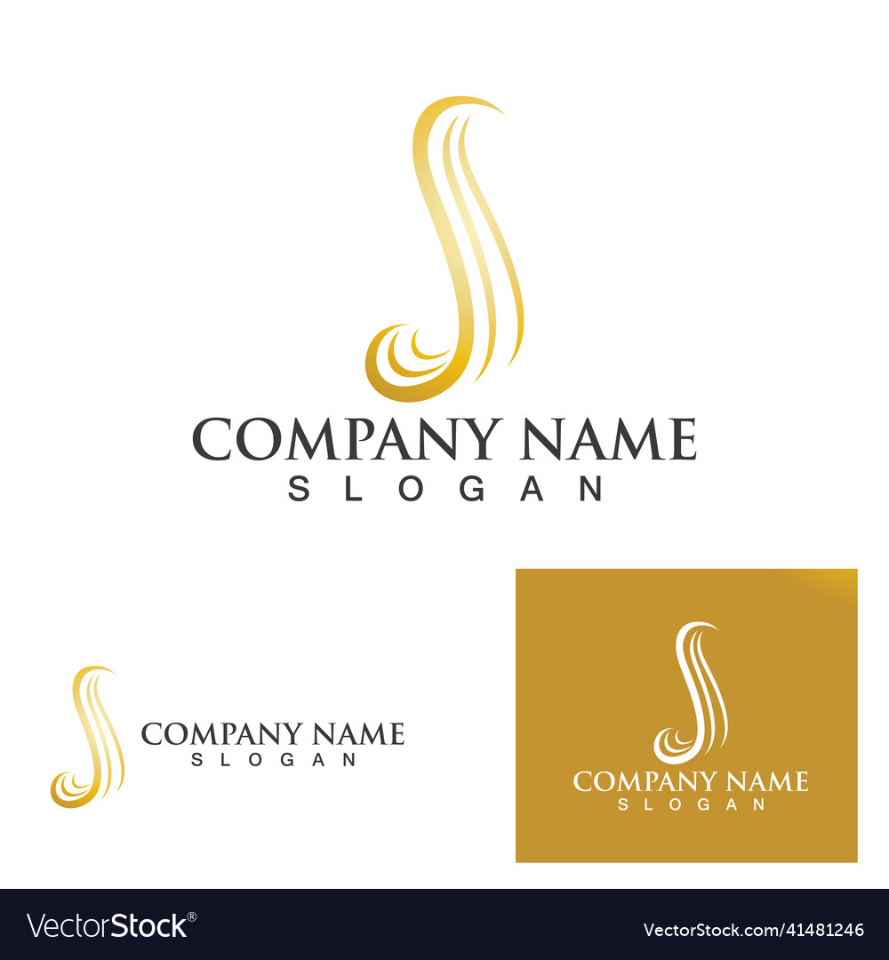 Hair line wave logo Royalty Free Vector Image - VectorStock