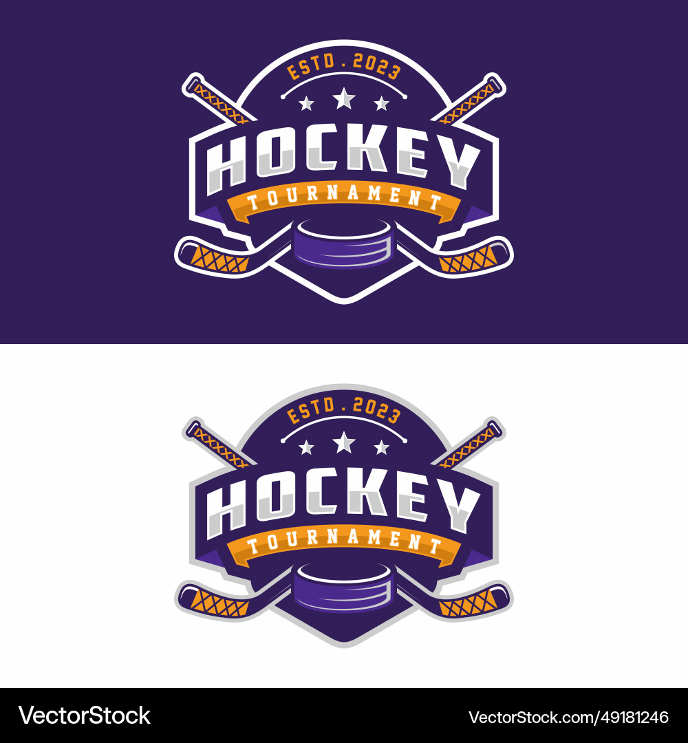 Hockey sport logo template Royalty Free Vector Image