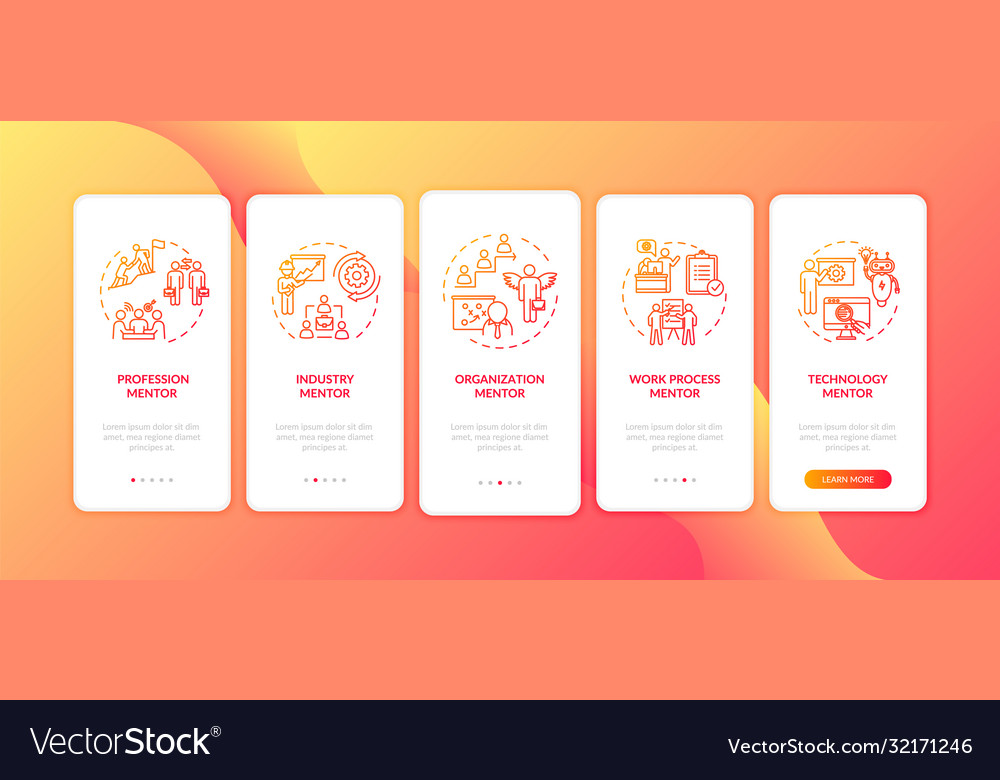 Onboarding mobile app page screen with concepts Vector Image