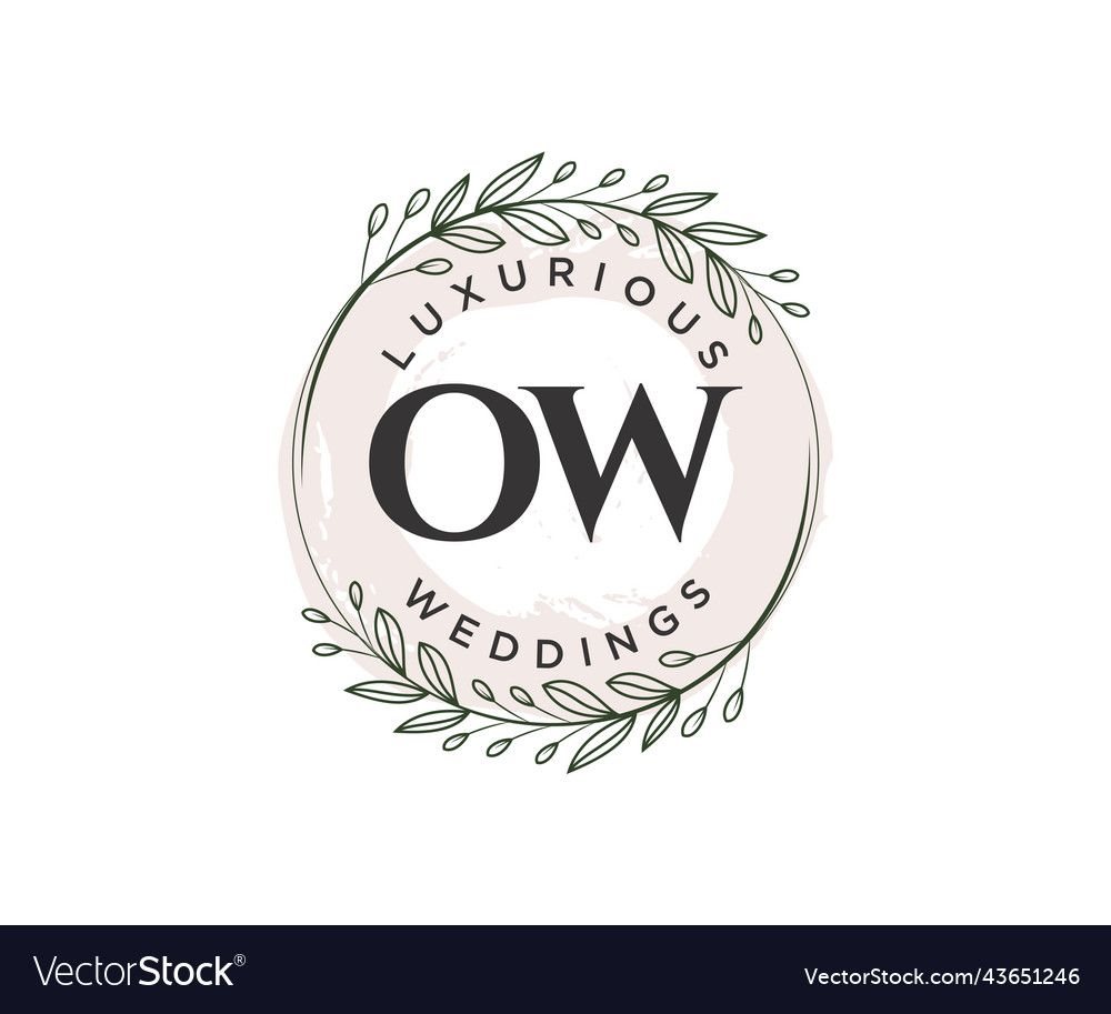 Ow initials letter wedding monogram logos Vector Image