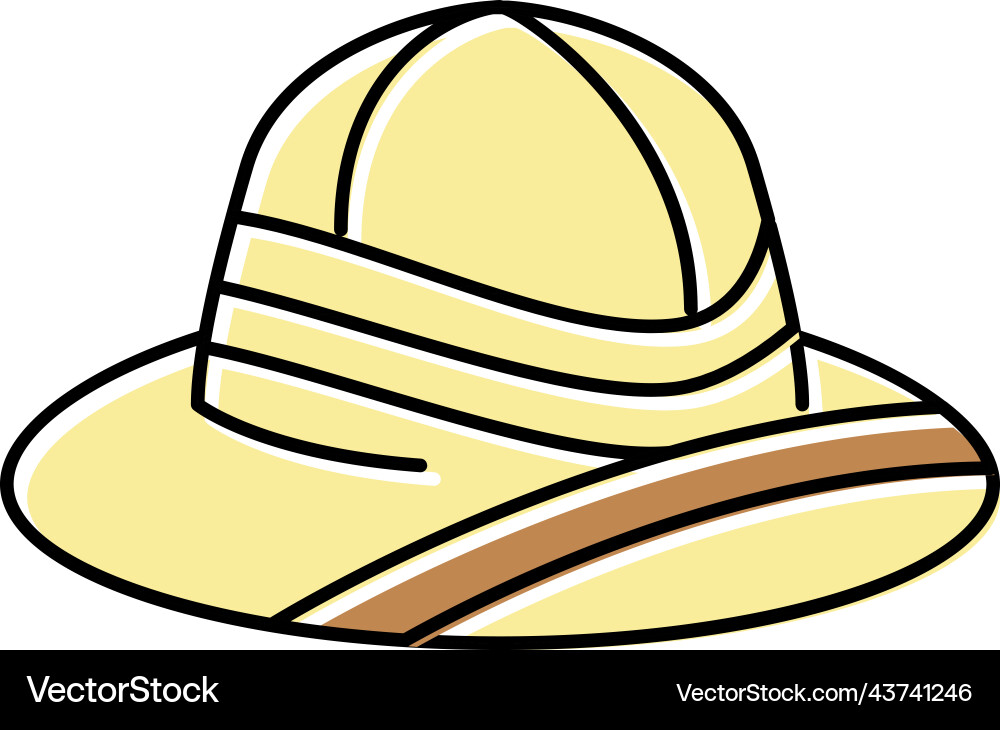Pith helmet color icon Royalty Free Vector Image