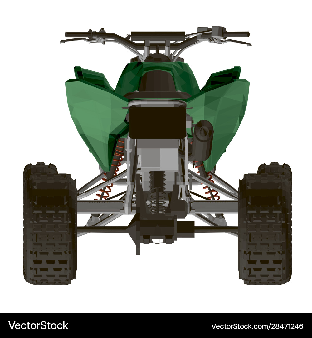 Polygonal green atv isolated on a white background