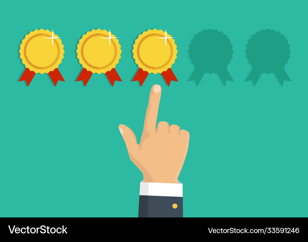 Rating golden rewards feedback reputation Vector Image