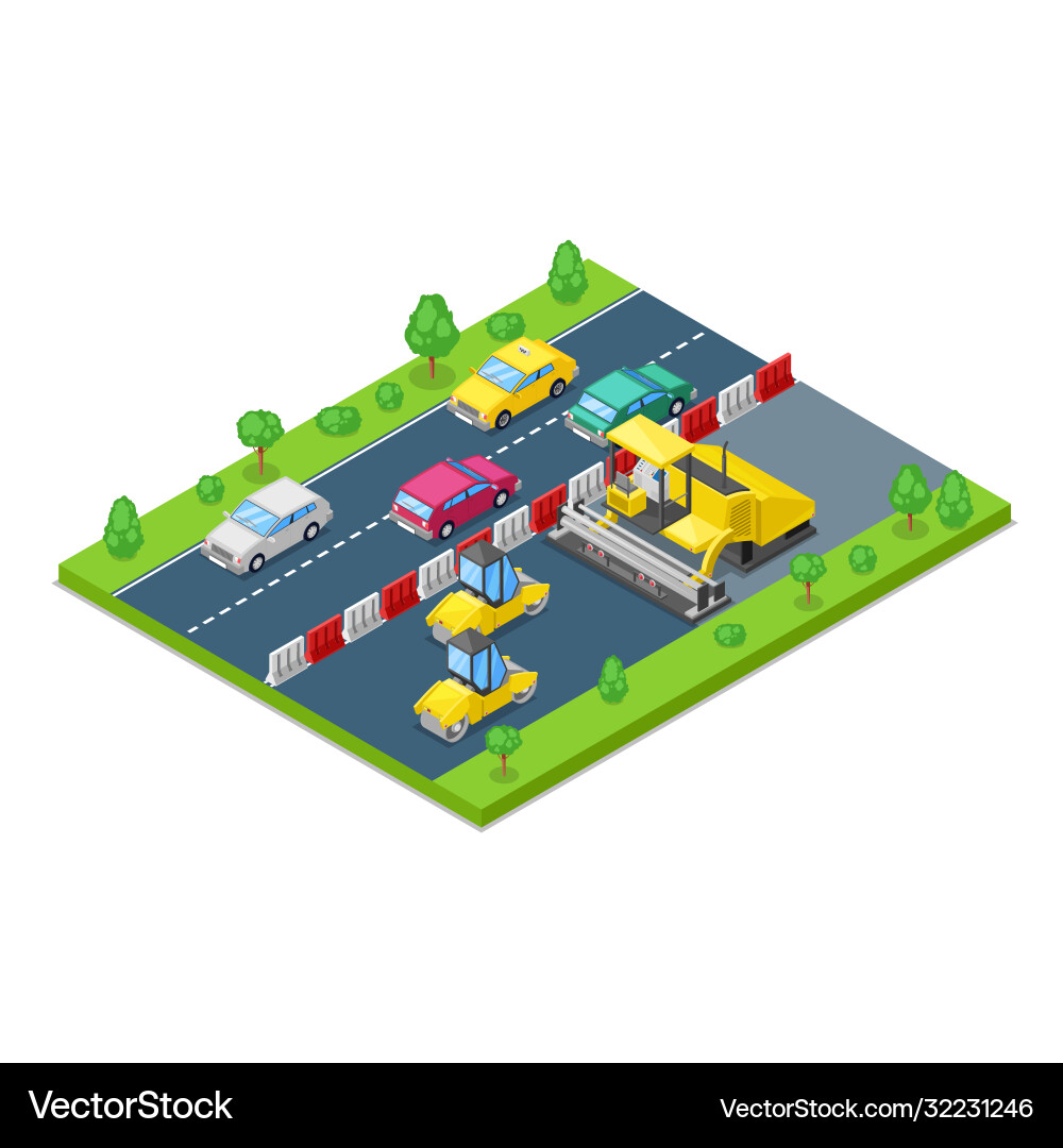 Road repair and construction concept 3d Royalty Free Vector