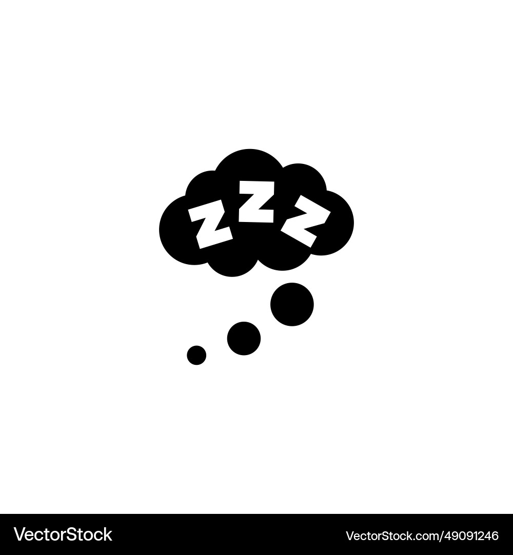 Sleep rest sleepy zzz talk bubble dream flat icon Vector Image
