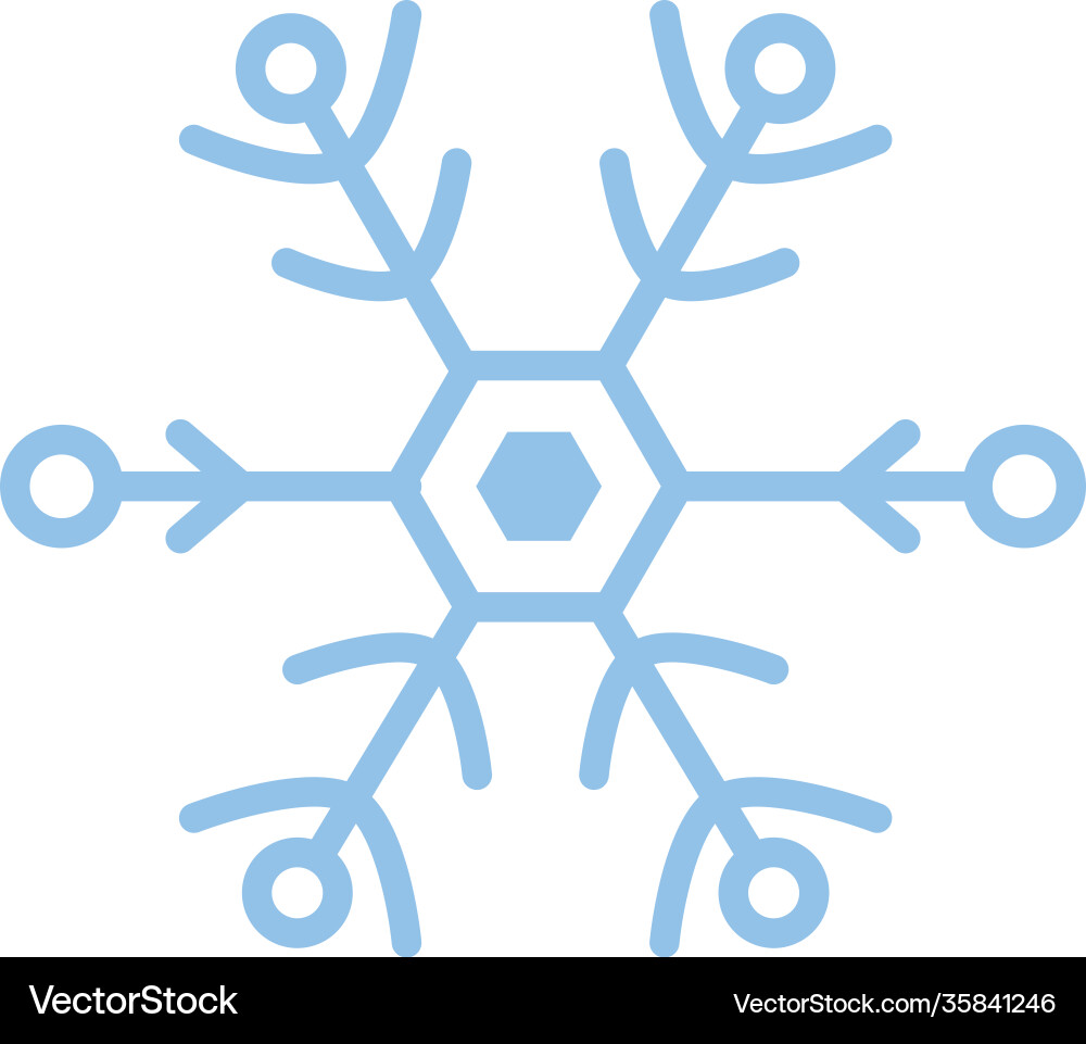 Snowflake christmas and winter concept blue line Vector Image