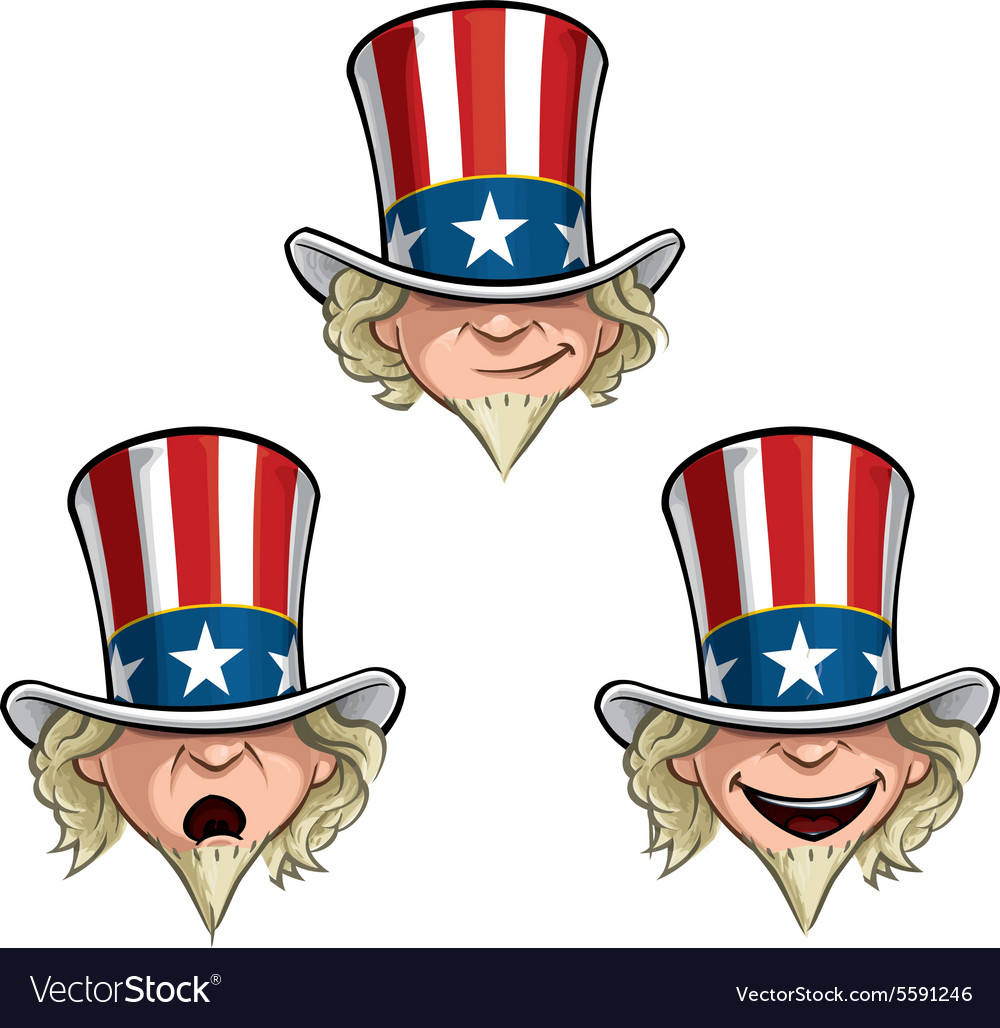 Uncle sam head Royalty Free Vector Image - VectorStock