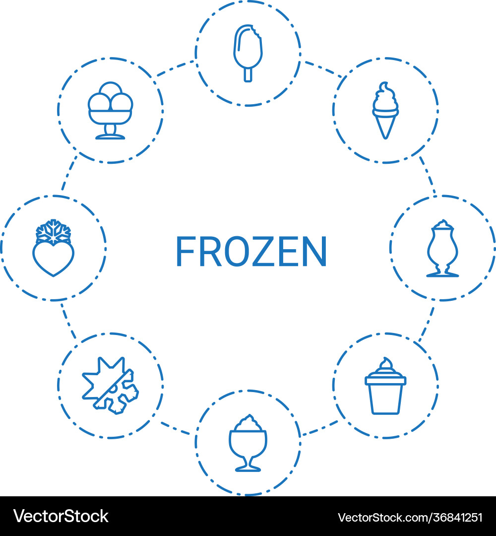8 frozen icons Royalty Free Vector Image - VectorStock