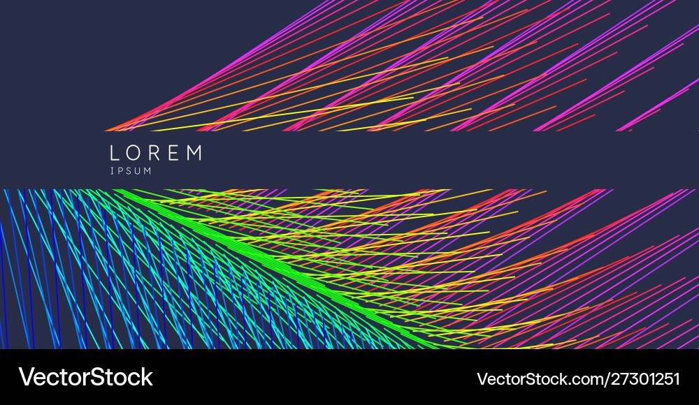 Abstract poster with color lines on a dark Vector Image
