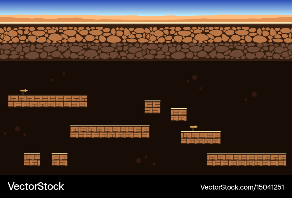 Collection game background in the ground style Vector Image