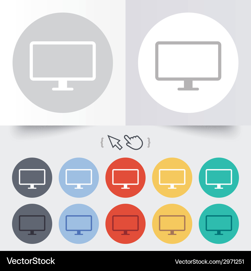 Computer widescreen monitor sign icon Royalty Free Vector
