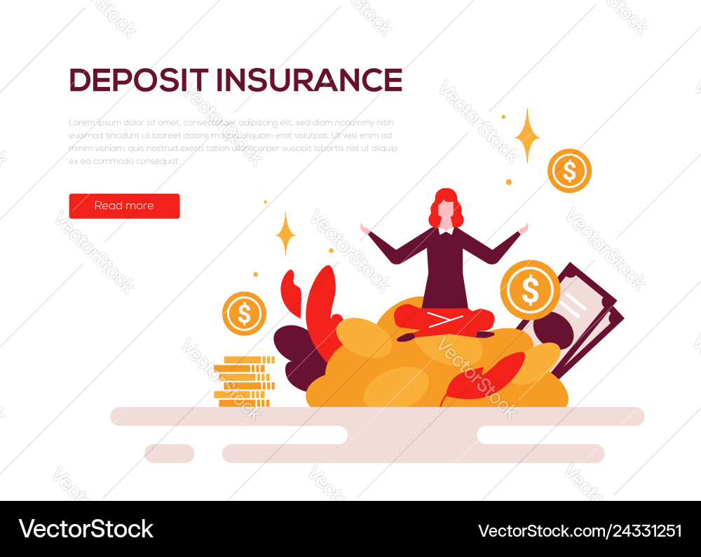 Deposit insurance - colorful flat design style web