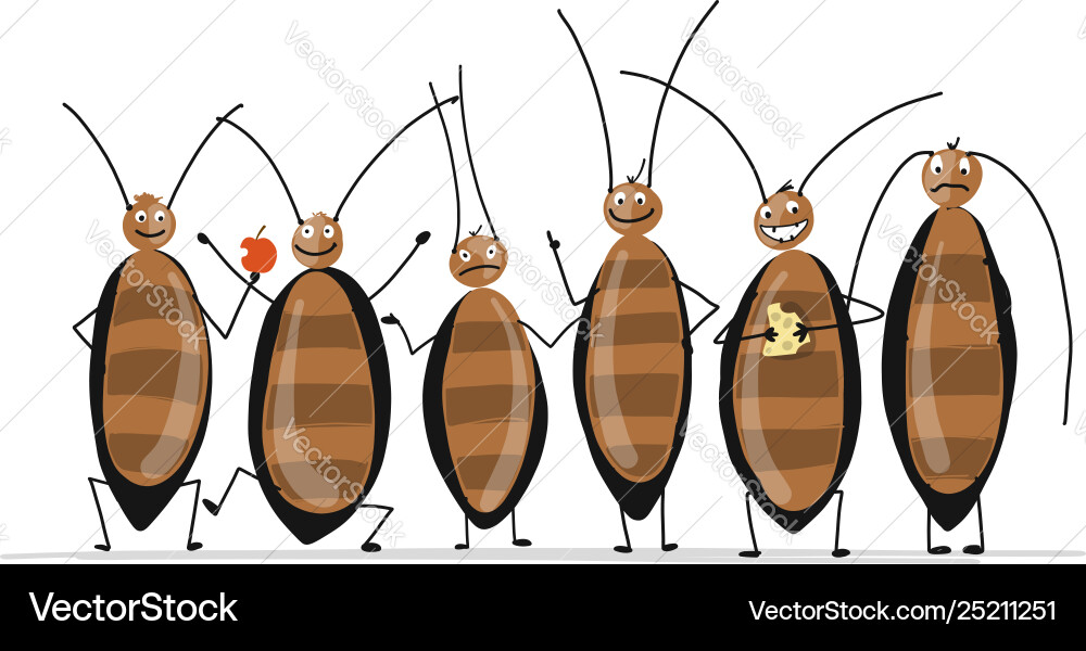 Funny cockroaches for your design Royalty Free Vector Image