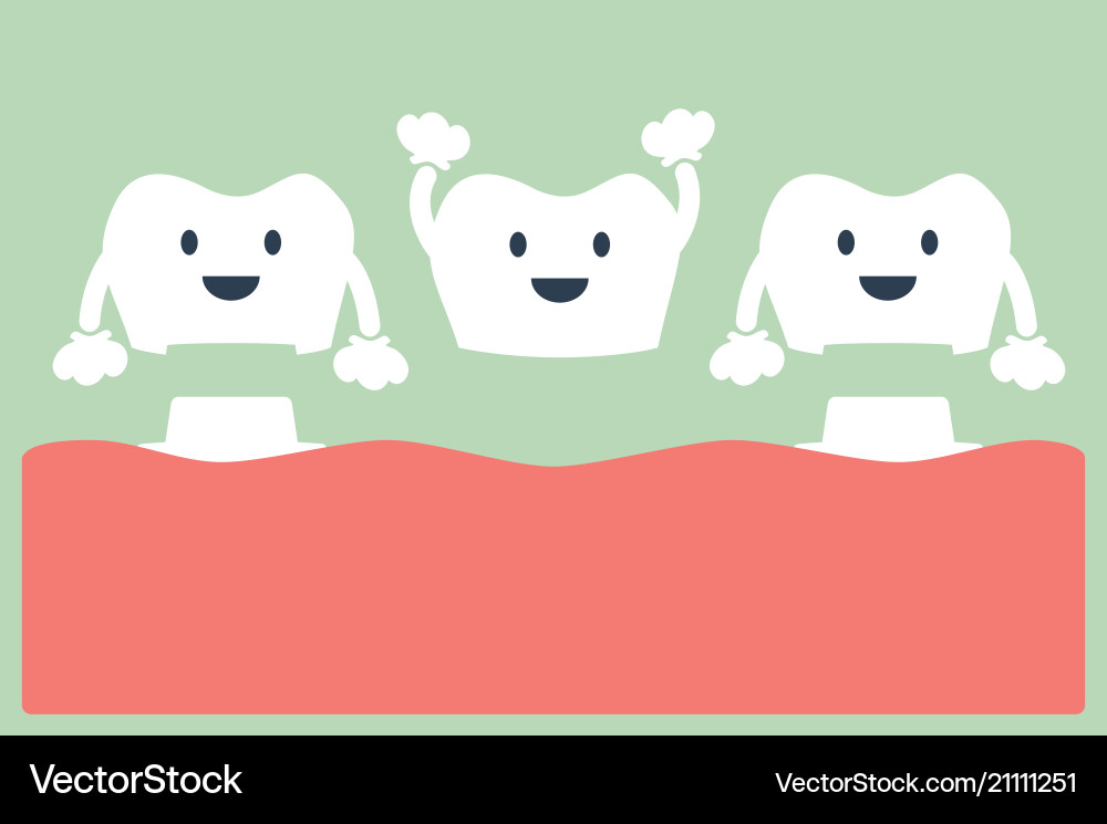 Happy dental crown with bridge Royalty Free Vector Image