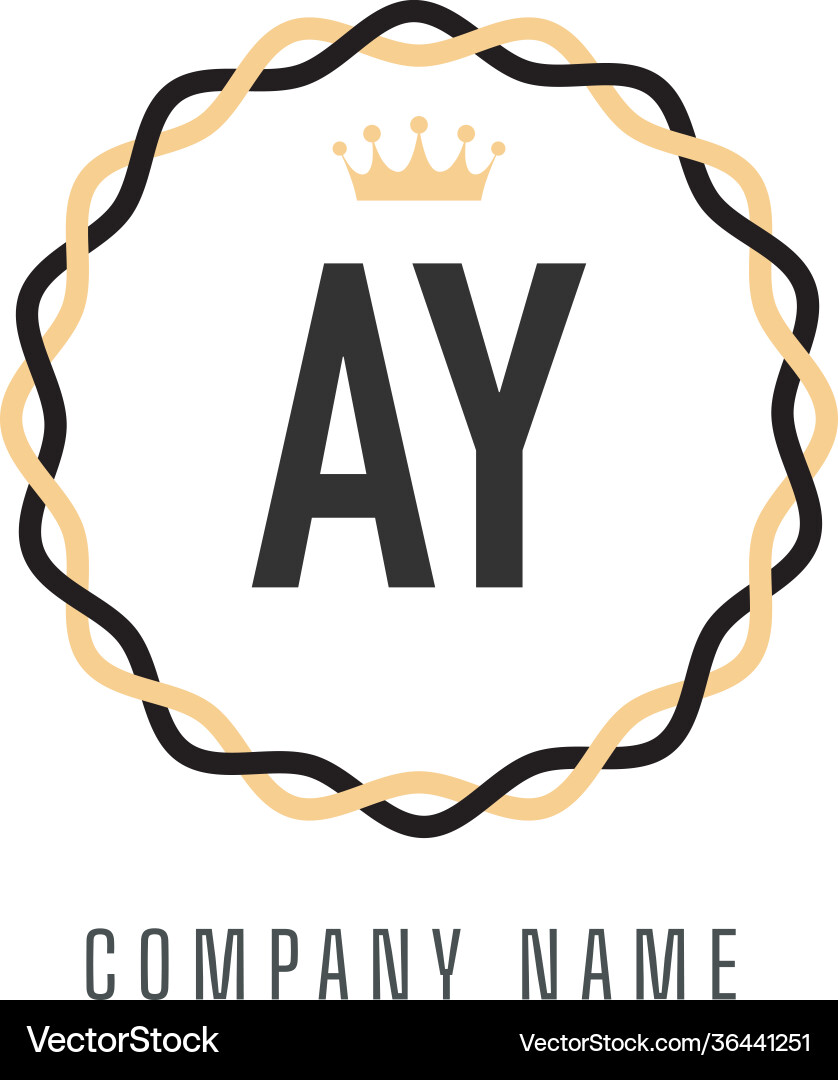 Initial letter ay king logo concept vintage Vector Image