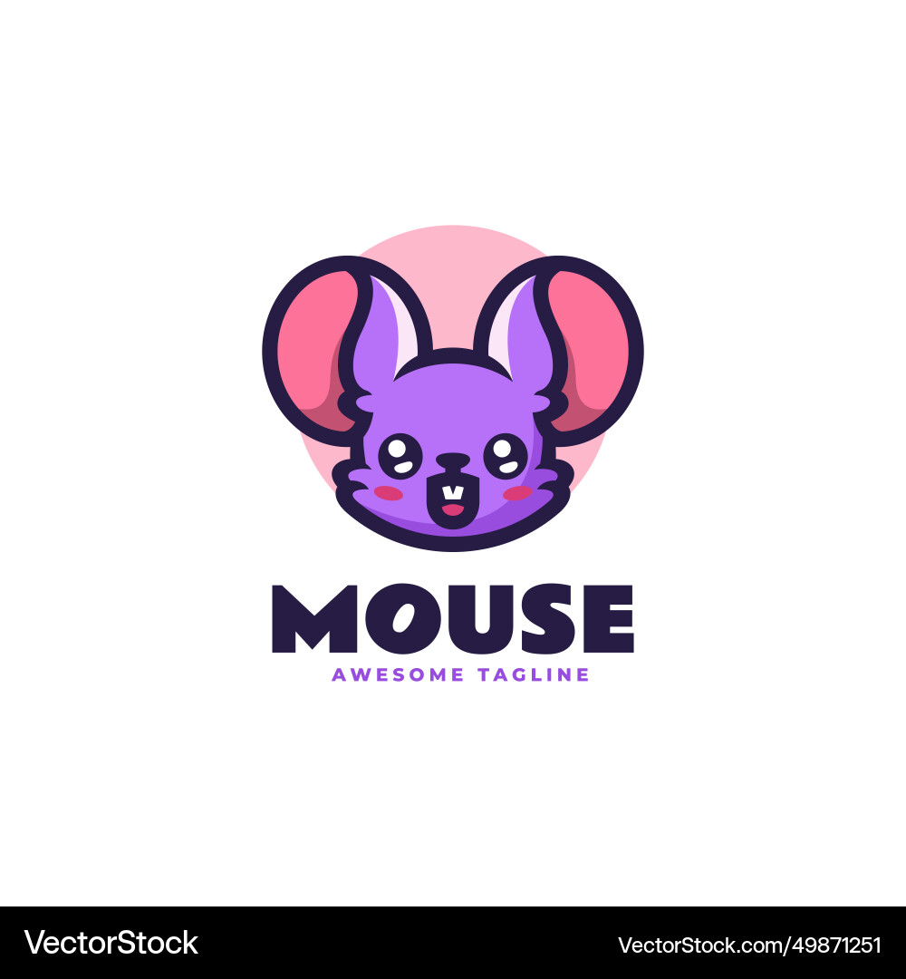 Logo mouse mascot cartoon style Royalty Free Vector Image