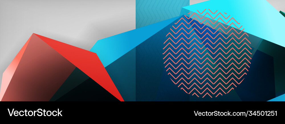 Low poly 3d geometric shapes minimal abstract Vector Image