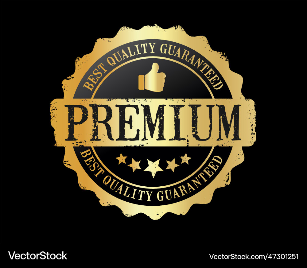 Premium quality best quality guaranteed badge Vector Image
