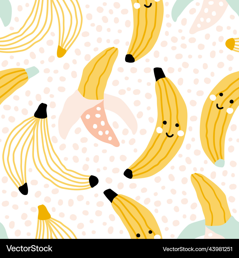 Seamless pattern of cute smiling yellow Royalty Free Vector