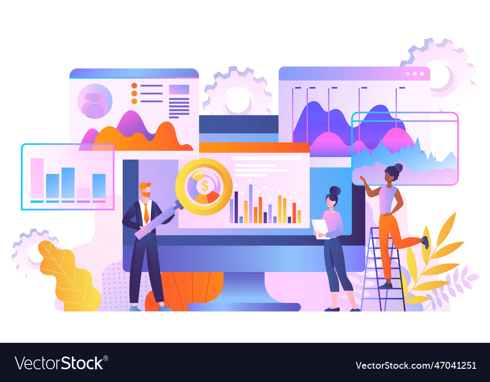 Seo analytics concept Royalty Free Vector Image