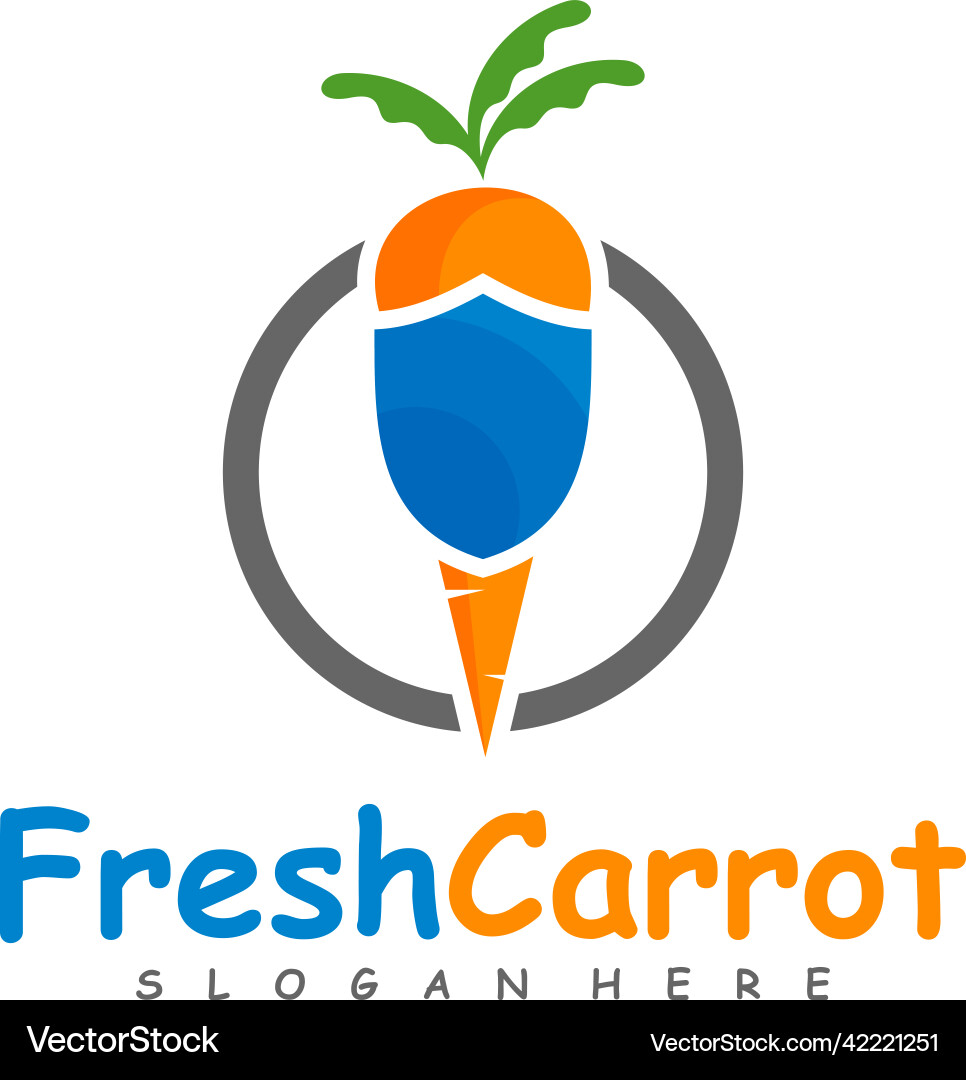 Shield carrot logo design creative carrot logo Vector Image