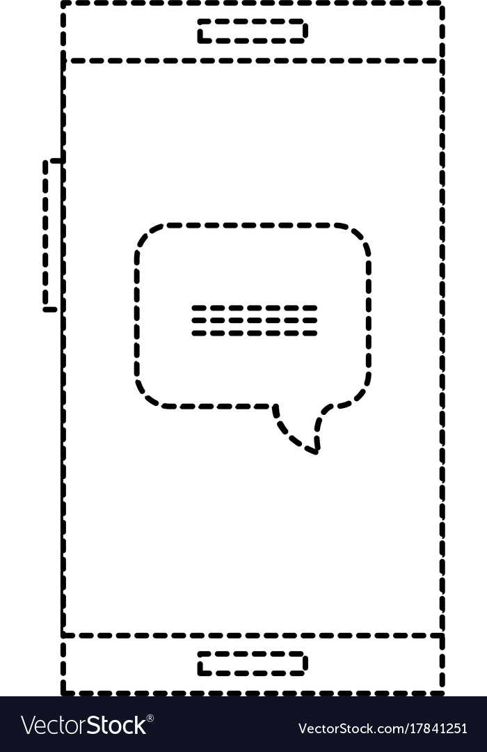 Smartphone device with speech bubble Royalty Free Vector