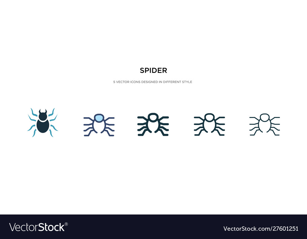 Spider icon in different style two colored Vector Image