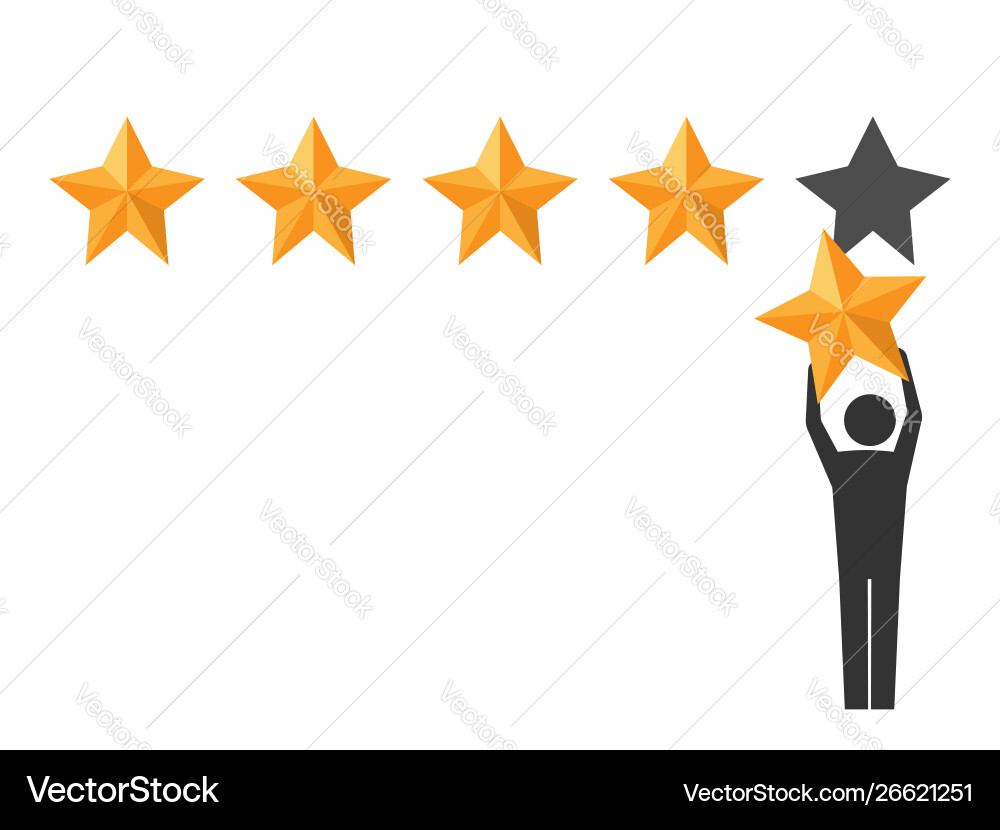 Star rating positive review Royalty Free Vector Image