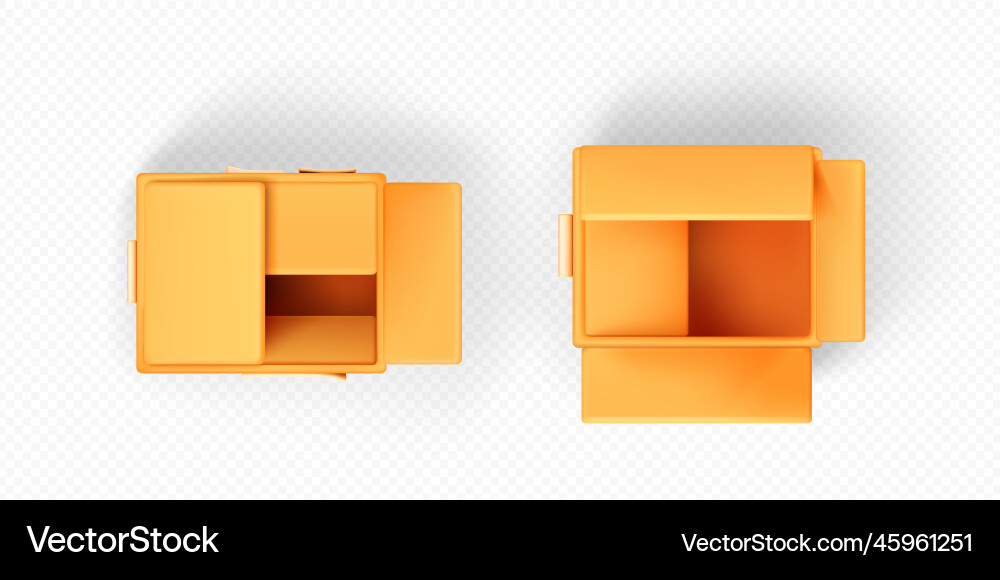 Top view cardboard box on transparent background Vector Image