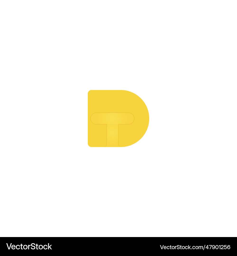 Alphabet letters initials logo dt td d and t Vector Image
