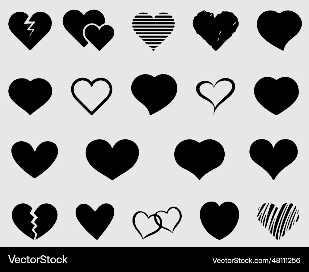 Amazing love shape collection set Royalty Free Vector Image